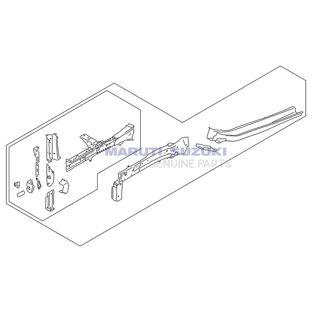 FRONT SIDE MEMBER (LEFT) - 58700M68P01 | Maruti Suzuki Genuine Parts
